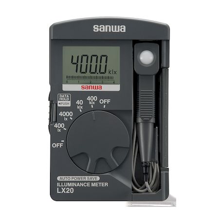 三和電気計器メーカーお問い合わせ：0120-51-3930【商品説明】ポケットサイズ照度計0.1lx〜403.9klxのワイドレンジ特徴●小型スティック形受光部(受光径:Φ9mm）使用●4039カウント、バーグラフ表示付●シリコンフォトダイ...
