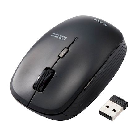 エレコムメーカーお問い合わせ：0120-898-794【商品説明】●ネットの閲覧などの操作に便利な「進む」・「戻る」ボタンが付いた5ボタンワイヤレスBlueLEDマウス。●マウスのクリック時のカチカチ音がしない静音スイッチを採用し、音が気に...