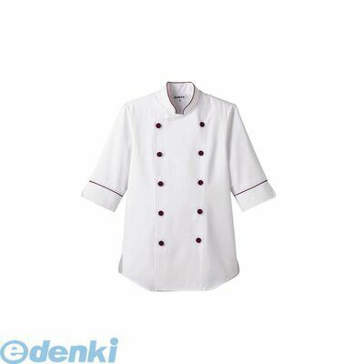 ●仕様：ホワイト×ワイン　4L●メーカー品番 サイズ 着丈(cm) 肩巾(cm) 胸囲(cm) 袖丈(cm)：ET-1138 4L 76 52 128 40●ポリエステル80%+綿20%/交織ポプリン・男女兼用