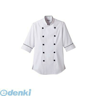 ●仕様：ホワイト×ブラック　M●メーカー品番 サイズ 着丈(cm) 肩巾(cm) 胸囲(cm) 袖丈(cm)：ET-1140 M 72 44 102 39●ポリエステル80%+綿20%/交織ポプリン・男女兼用