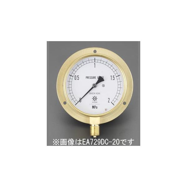 エスコメーカーお問い合わせ：06-6532-6226●取付ネジ…G(PF)3/8”●圧力計(MPa)…0〜5.0●直径…75mm●ケース材質…アルミ