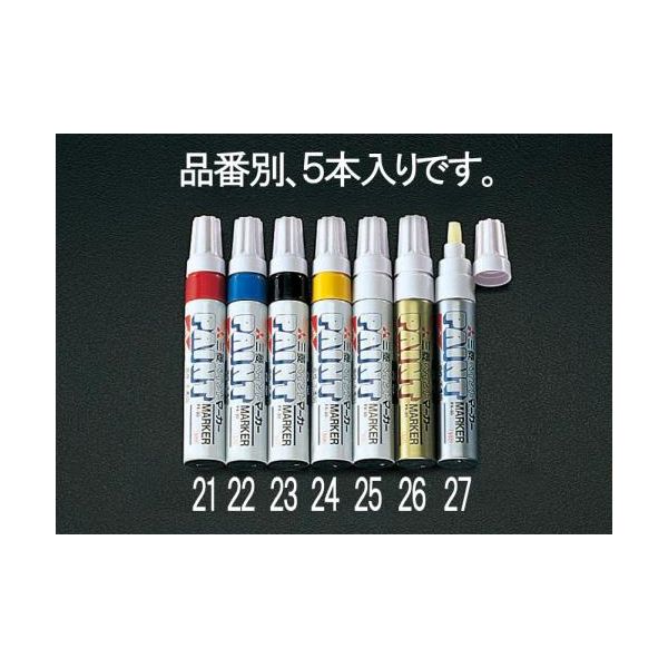 エスコメーカーお問い合わせ：06-6532-6226●商品名…ペイントマーカー●耐光性、油性ペイントマーカー●太字●線幅…角芯8.5mm●軸材質…アルミ●ペン芯…スライバー(PMMA樹脂)●サイズ…軸径：23.2mm、全長：142.3mm●...