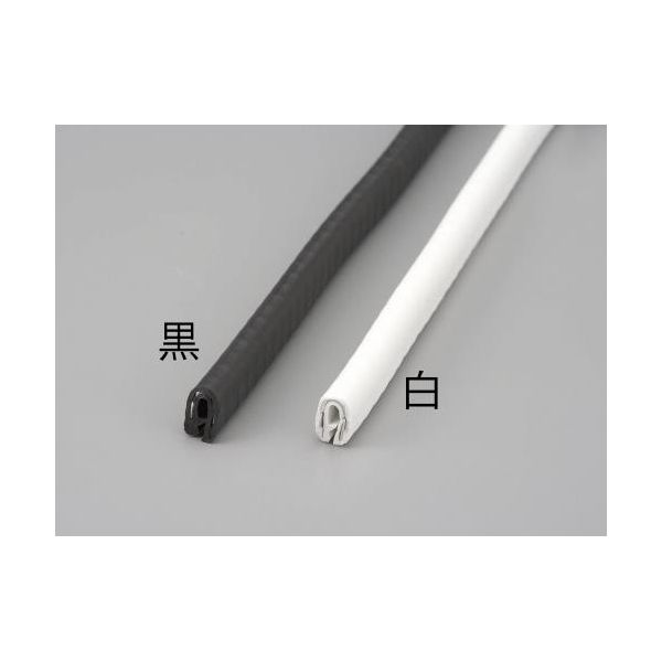 エスコメーカーお問い合わせ：06-6532-6226●適応板厚…2.0〜3.0mm●板状のもののカバーに●簡単取り付け(接着剤不要)、優れた美観。●材質…本体：TPE(熱可塑性エラストマー)、芯金：アルミ(A5052)●全長…15m巻●片面...