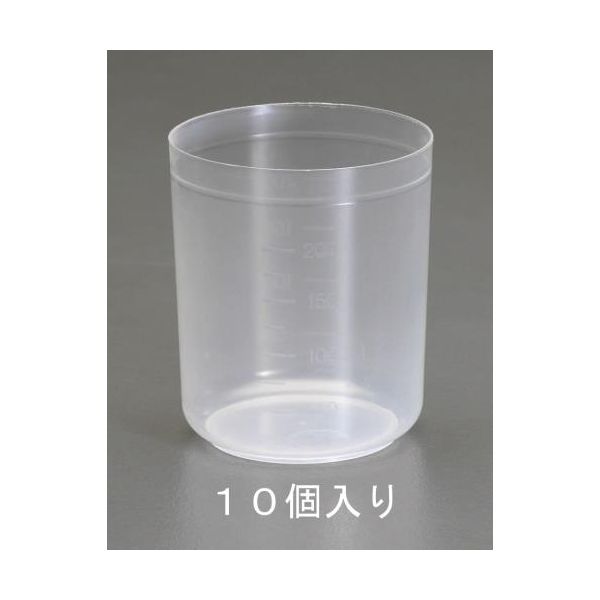 ●容量…200ml●サイズ…65×81mm●外径…71mm●目盛単位…25ml●材質…ポリプロピレン●入数…10個●射出成形による透明度の良いカップ●目盛付　
