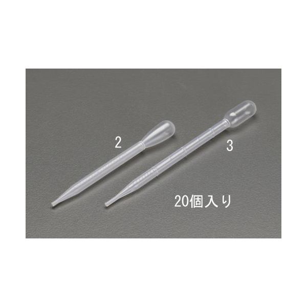 ●容量…2ml●サイズ…φ3×132mm●重量(1個あたり)…2.3g●1目盛…0.1ml●材質…ポリエチレン●入数…20個●目盛付　