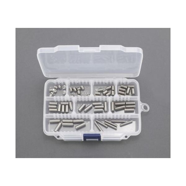 エスコメーカーお問い合わせ：06-6532-6226●＜セット内容＞…サイズ（入数）：M6×5（8）M6×6（8）M6×8（8）M6×10（8）M6×12（8）M6×14（6）M6×15（6）M6×16（6）M6×18（6）●材質…ステンレ...