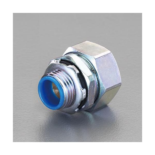エスコメーカーお問い合わせ：06-6532-6226●ねじサイズ…CTG28●内径…25.5mm●外径…50.5mm●全長…45mm●材質…亜鉛ダイカスト製(亜鉛電気メッキ処理)●仕様…厚鋼用●制御盤最小取付穴寸法…34mm●フレキチューブ...
