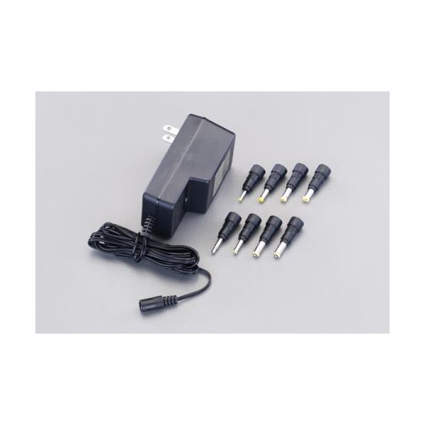 ●定格入力…AC100V　50/60Hz●定格出力…DC3V、4.5V、6V、7.5V、9V、12V（6段切替）●最大出力…300mA●コード長…1.8m●サイズ…49×108×58mm●重量…274g●変換プラグ8個付(極性統一形4個)●...