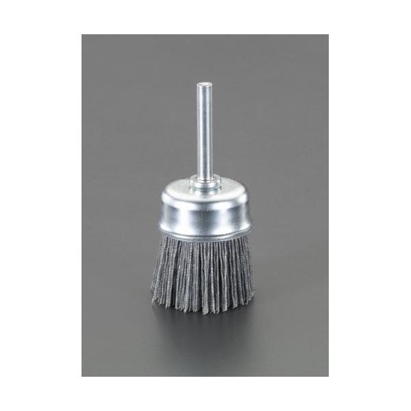 エスコメーカーお問い合わせ：06-6532-6226●最大回転数…3000rpm●材質…ナイロン●外径…50mm●粒度…＃240●軸径…6.0mm●毛丈…24mm●線径…1.2mm