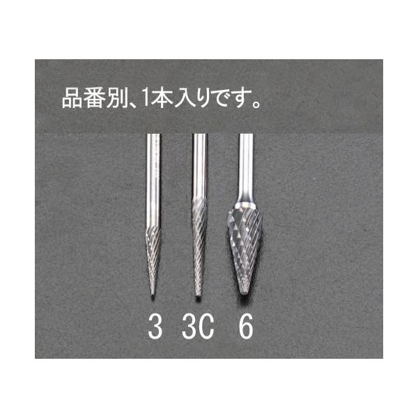 エスコメーカーお問い合わせ：06-6532-6226●軸径…3mm●刃径×刃長×全長…3×16×38mm●適合材質…銅合金、鋳鉄、プラスチック、硬質ゴム、ステンレス、ニッケル合金、チタニウム●入数…1本入り