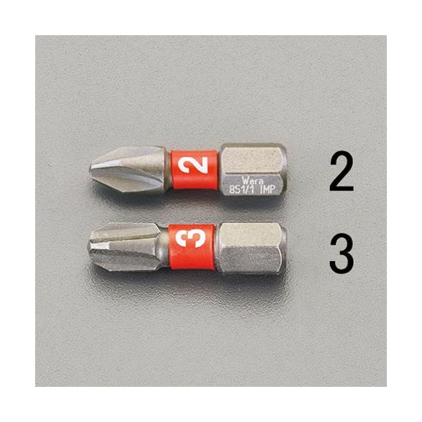 エスコメーカーお問い合わせ：06-6532-6226●商品名…851/1IMP DC●サイズ…#3●全長…25mm●六角シャンク…1/4”●(＋)ビット●重量…4g●ダイヤモンドコーティング●インパクトドライバーでのご使用の際は別売のビット...