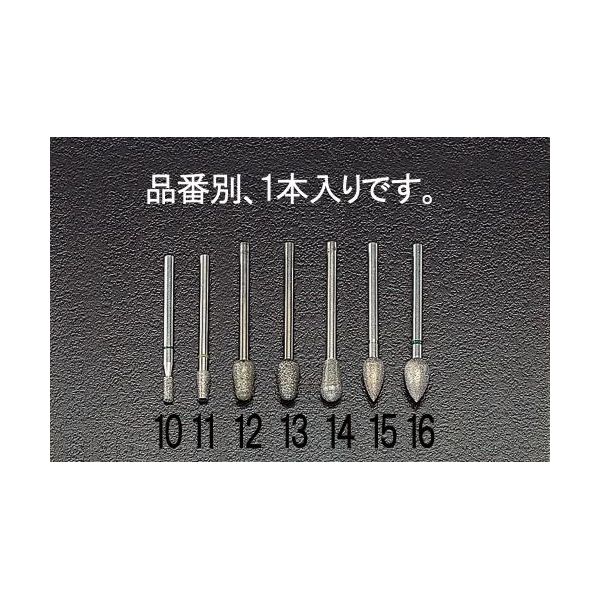 エスコメーカーお問い合わせ：06-6532-6226●全長…45mm●刃径×刃長…4×8mm●最大回転数…80000rpm●粒度…＃100●入数…1本入り