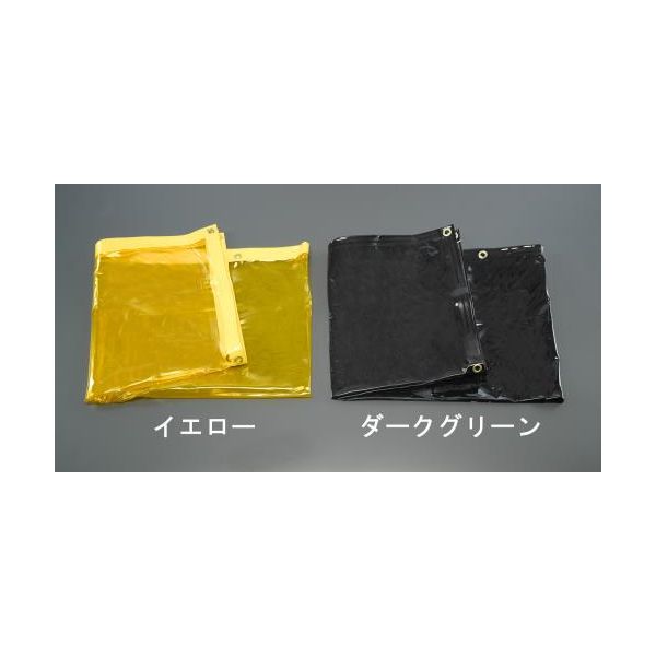 エスコメーカーお問い合わせ：06-6532-6226●難燃性フィルムのみです。●フィルムカラー…ダークグリーン●材質…塩化ビニールフィルム●全光線透過率…1％●サイズ…970×1970mm●重量…799g●ハトメ加工済み ピッチ(間隔)：4...