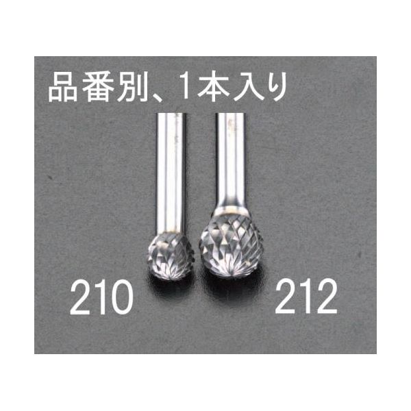 エスコメーカーお問い合わせ：06-6532-6226●軸径…6mm●刃径…10mm●刃長…9mm●全長…53mm●材質…タングステンカーバイド●適合材質…一般鋼、鋳物、銅●刃形状…d-max/コースカット●入数…1本入り