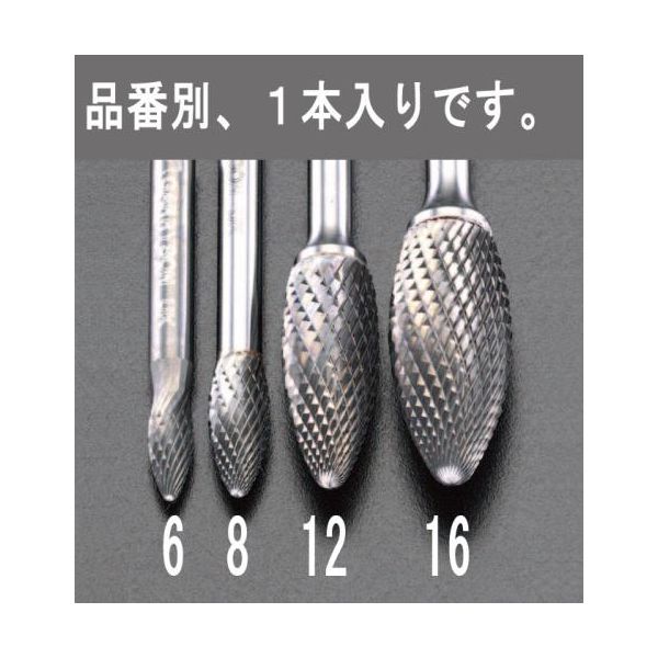 エスコメーカーお問い合わせ：06-6532-6226●軸径…6mm●刃径…16mm●刃長…36mm●全長…80mm●材質…タングステンカーバイド●適合材質…一般鋼、銅合金、銅、鍛鋼、鋳鉄、ステンレス、ニッケル合金、チタニウム●入数…1本入り