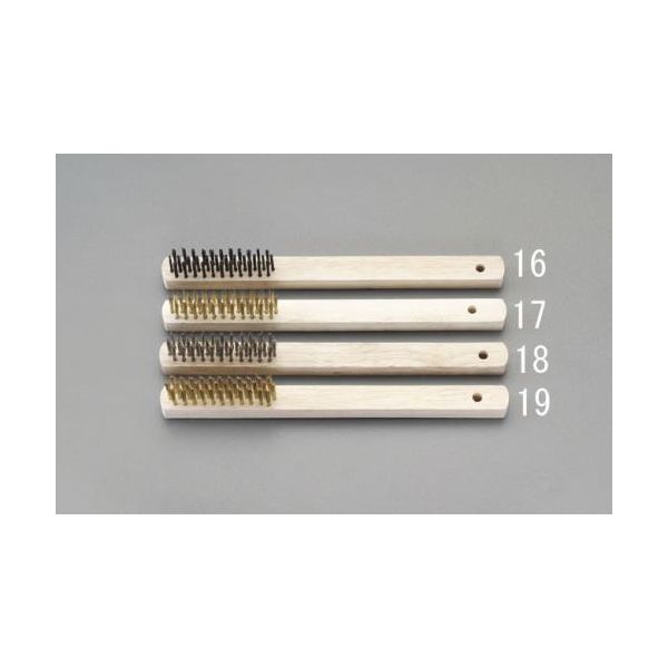 ●行数…3行●全長…270mm●柄材質…木●ブラシサイズ…22×80mm●ブラシ材質…真鍮メッキ●線径…0.3mm●毛丈…19mm　