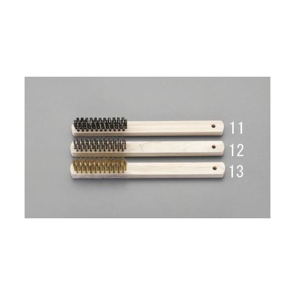 ●行数…4行●全長…270mm●柄材質…木●ブラシサイズ…23×90mm●ブラシ材質…真鍮●線径…0.15mm●毛丈…19mm　