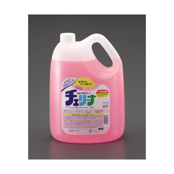 エスコメーカーお問い合わせ：06-6532-6226●内容量…4.5L(業務用)●入数…4個●チェリーナ●中性タイプ●食器・調理器具用●油汚れもサッと落とせる。●手にサラッとした感触●すばやい泡ギレ●つぶせる容器
