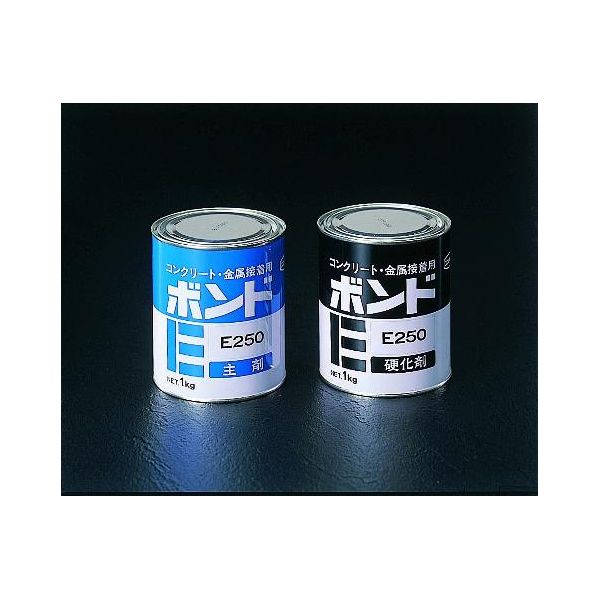 エスコメーカーお問い合わせ：06-6532-6226●商品名…E250●内容量…2kgセット(主剤：1kg、硬化剤：1kg)●金属・コンクリート・モルタル・石材・レンガ・木材・陶磁器・硬質プラスチック等用。●カラー…灰緑色●2液混合タイプ●...