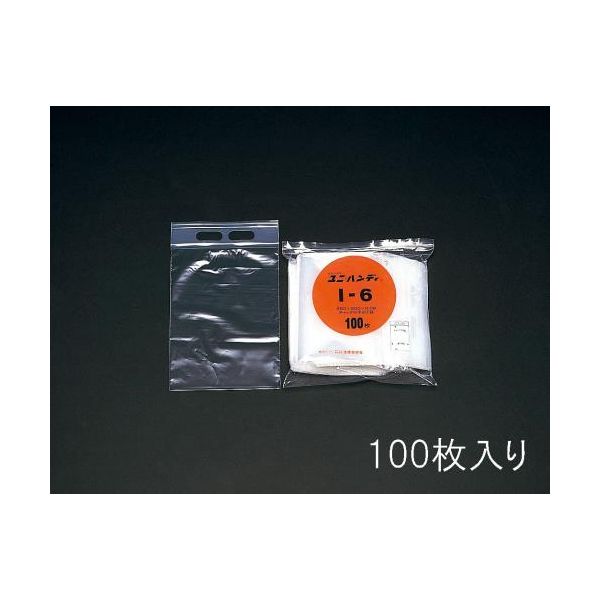 エスコメーカーお問い合わせ：06-6532-6226●商品名…ユニハンディ●厚み…0.06mm●材質…ポリエチレン●入数は100枚入りです。●チャック下サイズ…400×280mm