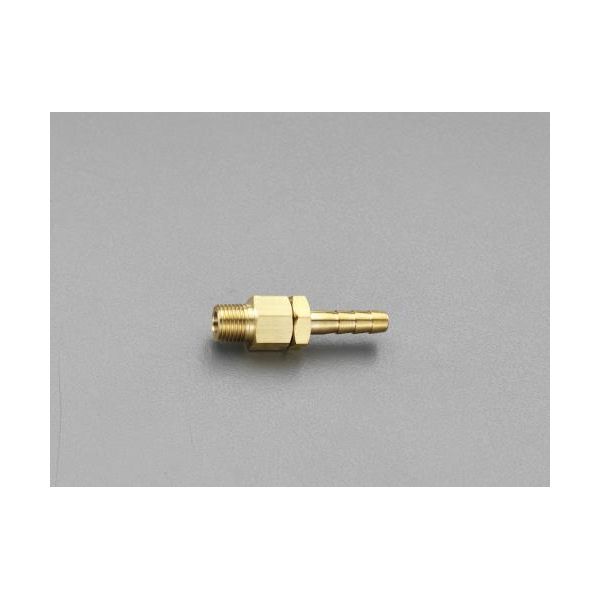 エスコメーカーお問い合わせ：06-6532-6226●使用圧力…1.0MPa●ねじサイズ…R1/4”●タケノコ径…8.5mm●適合ホース内径※…8mm●材質…真鍮、シールパッキン：NBR●スイベル金具式●※適合ホース内径はホース材質により多...