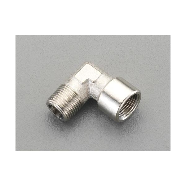 ●材質…真鍮（ニッケルメッキ）●最高使用圧力…0.8MPa●ねじ径（雄）…R（PT）1/8”●ねじ径（雌）…G（PF）1/8”●六角対辺…11mm●サイズ（mm）…b：18.8、h：21●ねじ有効長…8mm●重量…約21g