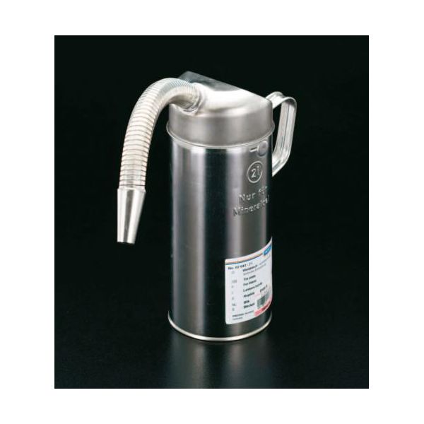 エスコメーカーお問い合わせ：06-6532-6226●材質…鉄●ノズル仕様…フレキシブル●容量…1L●ノズル長…230mm●ノズル先端外径…16mm●耐油、耐薬品性