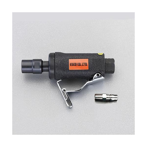 エスコメーカーお問い合わせ：06-6532-6226●全長…120mm●重量…307g●使用圧力…0.63MPa●エアー消費量…110L/min●無負荷回転数…30，000rpm●吸入口…Rc（PT）1/4”●チャックサイズ…6mm●使用コ...