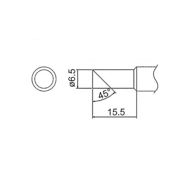 エスコメーカーお問い合わせ：06-6532-6226●EA304HD-47用こて先●こて先…φ6.5mm