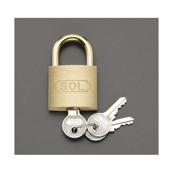 ●同一キー●材質…真鍮●鍵3本付●幅(mm)…45●ツル径(mm)…6.3●クリアランス(mm)…タテ：24.0、ヨコ：23.6　