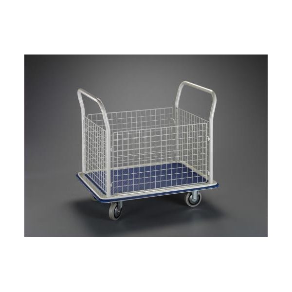 エスコメーカーお問い合わせ：06-6532-6226●※注意※…【お客様組立品】●積載均等耐荷重…250kg●荷台サイズ…900×600mm●床高さ…195mm●押手高さ…870mm●車輪径…125mm（ゴム車）●車輪…自在×2、固定×2●...