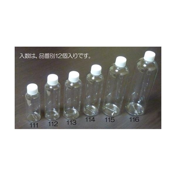 エスコメーカーお問い合わせ：06-6532-6226●容量…500ml●サイズ…φ64×201mm●重量…42g●材質…PET●ふたはねじ式●入数…12個