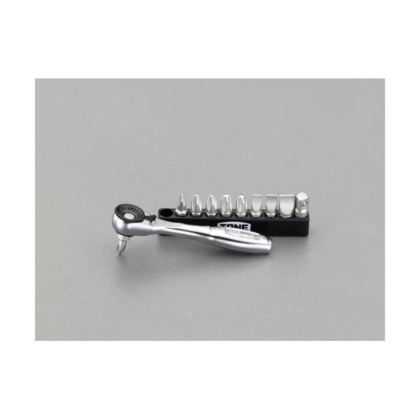 エスコメーカーお問い合わせ：06-6532-6226●…11点セット　ビットラチェット：88mm×1本（1/4”Hexメス）　＋ビット：＃1・＃2・＃3×各2個　−ビット：0.8×5.5・1.0×6.0・1.2×8.0mm×各1個　ソケット...