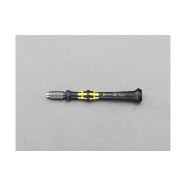 エスコメーカーお問い合わせ：06-6532-6226●商品名…1013●全長…122mm●差込…φ4mm●半月ドライバー、ハイオスドライバービットに適しています。●クイックリリース●導電性グリップの為、静電気を逃します。●EA550MS-1...
