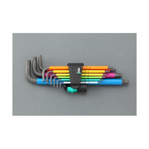エスコメーカーお問い合わせ：06-6532-6226●商品名…950/9●…9点●サイズ…1.5mm、2mm、2.5mm、3mm、4mm、5mm、6mm、8mm、10mm●軸長…90mm、101mm、112mm、123mm、137mm、15...