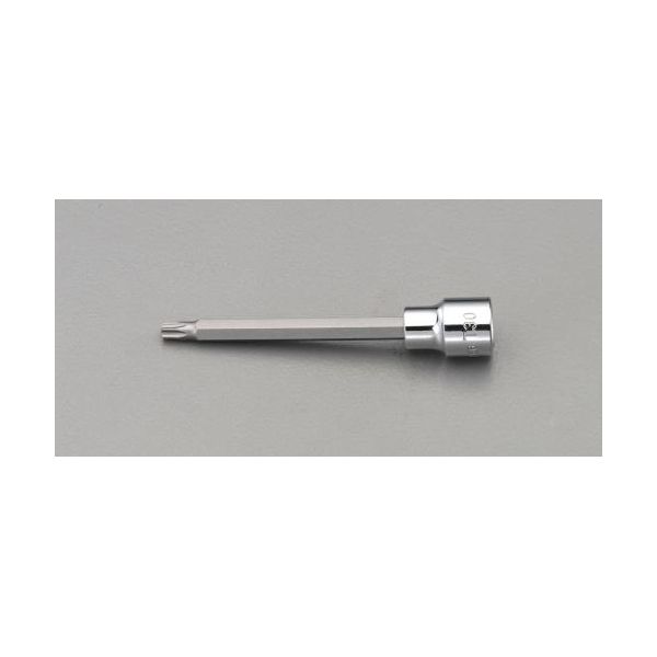 エスコメーカーお問い合わせ：06-6532-6226●差込角…3/8”●サイズ…T25●全長…100mm●軸長…75mm●外径…18mm●ロングタイプ●各部サイズ…●先端部外径(mm)：4.40●全長(L1；mm)：100●軸長(L2；mm...