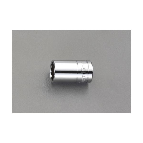 エスコメーカーお問い合わせ：06-6532-6226●差込角…1/2”●対辺(mm)…21●外径(mm)…28●全長…38mm●ボルト・ナットを傷めにくい面接触タイプ●12ポイントソケット●ミラー仕上げ●各部サイズ…●全長(L；mm)：38...