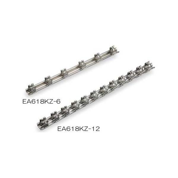 エスコメーカーお問い合わせ：06-6532-6226●適合差込角…1/2”●クリップ数…12●全長…310mm●錆に強いオールステンレス製●折曲げ加工で弾力性があり抜けにくい●ねじ穴付きで、壁掛け・デスク固定が可能です。