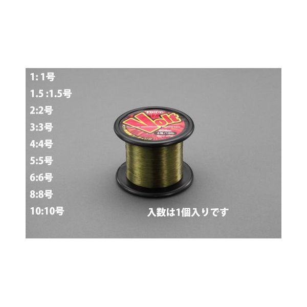 エスコメーカーお問い合わせ：06-6532-6226●サイズ…1号●径…0.17mm●全長…600m●重量…120g●引っ張り強度…1.8kg●フッ素樹脂コーティングにより、　ナイロンラインの弱点「吸水性」を　カットしました。●耐久性、耐摩...