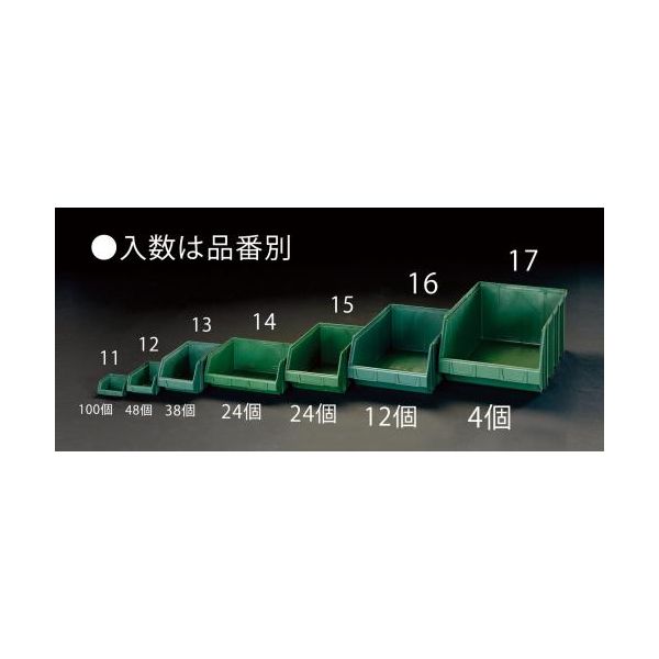 エスコメーカーお問い合わせ：06-6532-6226●材質…PS樹脂●積み重ね可能●同サイズの物同士は積み重ねるだけでなく、左右に連結する事ができます。●入数…24個●外寸（W×D×H）…296×240×128mm
