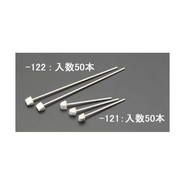 エスコメーカーお問い合わせ：06-6532-6226●ロング（50本入り）●全長…約145mm●材質…スポンジ：メラミンフォーム、柄：紙管●洗剤なしで頑固な汚れをとります。●柄がついているので汚れをかきだしやすい。