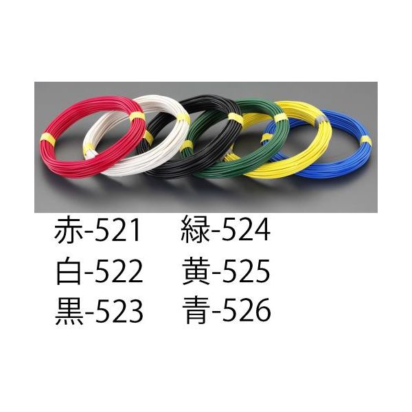 エスコメーカーお問い合わせ：06-6532-6226●色…白●長さ…100m●定格…27A 600V●導体径…1.6mm●1芯●絶縁体厚さ…0.8mm●仕上がり外径…約3.2mm●最大導体抵抗（20℃）…8.92Ω/km●材質…素線：銅、被...