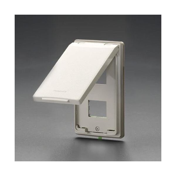 エスコメーカーお問い合わせ：06-6532-6226●仕様…2個用●サイズ…75×132×19(t)mm●カバー部分の厚み…10.5mm●開き角度…165度●取付枠付●鍵なし●防滴機能はカバーが閉じている時のみ適用します。●材質…取付枠：亜...