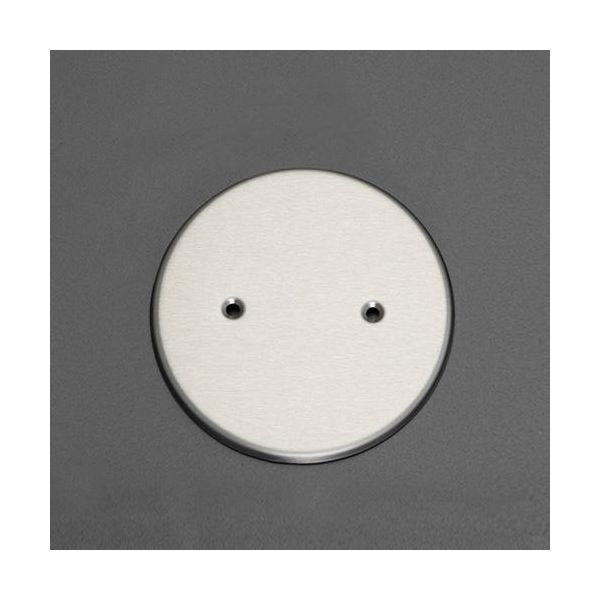 エスコメーカーお問い合わせ：06-6532-6226●仕様…丸型●サイズ…φ105×6.5mm●材質…新金属（耐食アルミニウム合金）●取付枠付