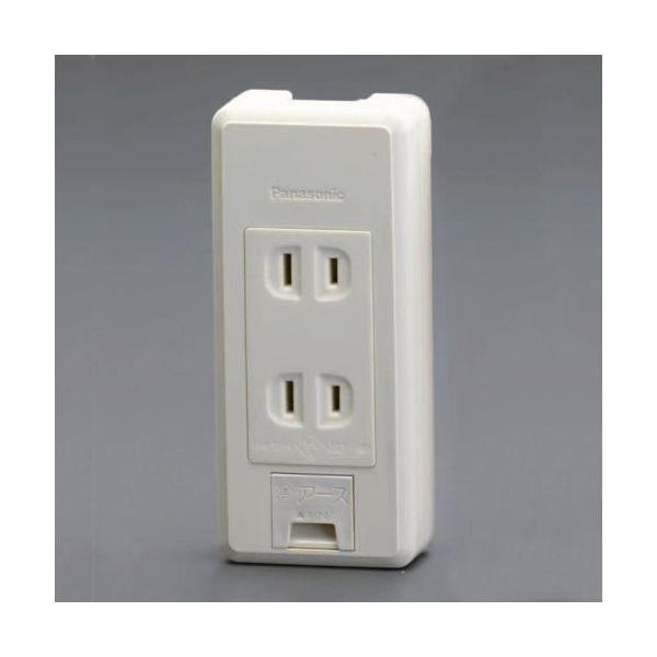 ●定格容量…15A 125V（フル端子）●差込口数…2個●サイズ…55(W)×23(D)×123(H)mm●露出アースターミナル付●2P●速結端子●送りなし●適用電線…φ1.6mm、φ2mm
