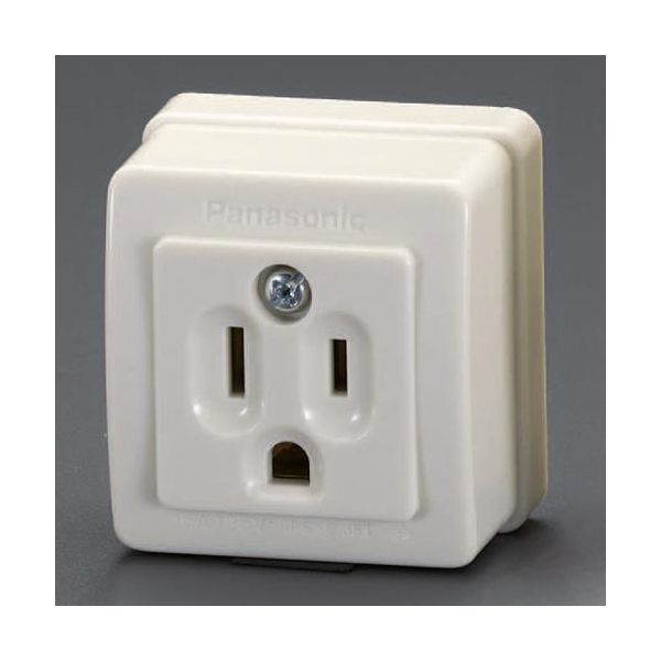 エスコメーカーお問い合わせ：06-6532-6226●定格容量…15A 125V●形式…接地角型コンセント●サイズ…48×50×30(D)mm●差込口…1個●接地2P●巻締端子式