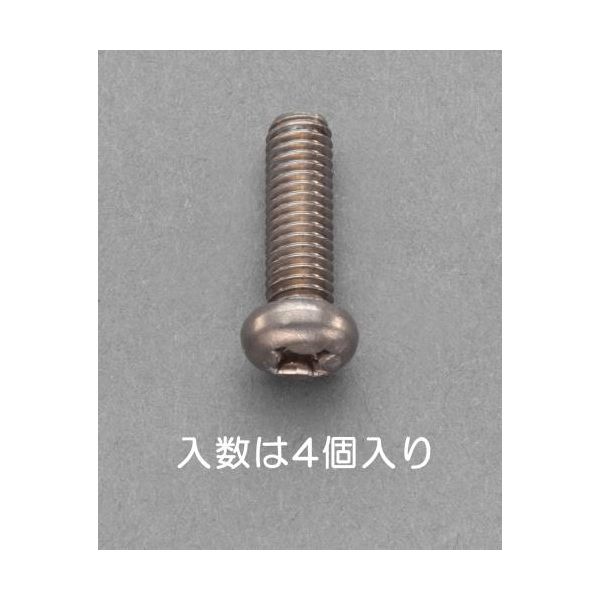 エスコメーカーお問い合わせ：06-6532-6226●頭形状…(＋)ナベ頭●材質…チタン●並目ねじ●全ねじ●サイズ…M6×8mm●ピッチ…1●入数…4個●チタンは耐食性に優れ、軽くて強い特性を持っています。●純チタンは比重4.51で、鋼の5...