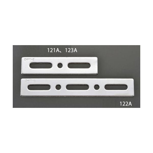 エスコメーカーお問い合わせ：06-6532-6226●材質…スチール(クロムメッキ)●厚み…2.3mm●全長…100mm●幅…24mm●長穴数…2●穴数…1●穴径…6.5mm●長穴サイズ…7×29.5mm●重量…約45g●入数…1個●取付ねじ無し