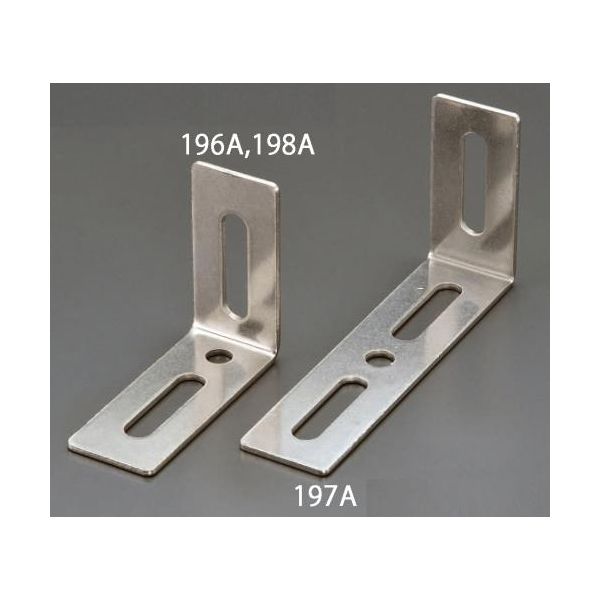 エスコメーカーお問い合わせ：06-6532-6226●材質…ステンレス(SUS304)●厚み…3mm●長さ×長さ…90×50mm●幅…43mm●穴数…1●長穴数…2●穴径…8.5mm●長穴サイズ…8.5×35mm●重量…約140g（1個あた...