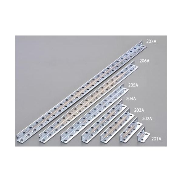 エスコメーカーお問い合わせ：06-6532-6226●全長…290mm●穴径…6.2mm●穴数…24●幅×幅…19×19mm●厚み…2mm●材質…スチール(クロムメッキ)●入数…1個●取付ねじ無し